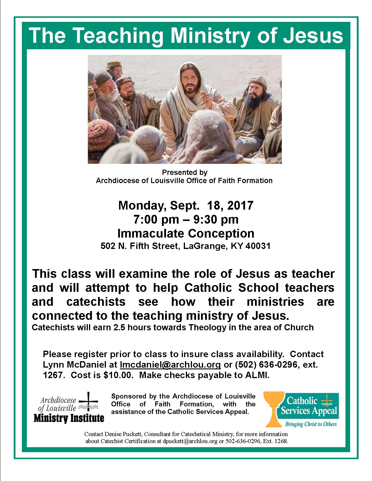 The Teaching Ministry of Jesus- 9/18 | Formed In Faith