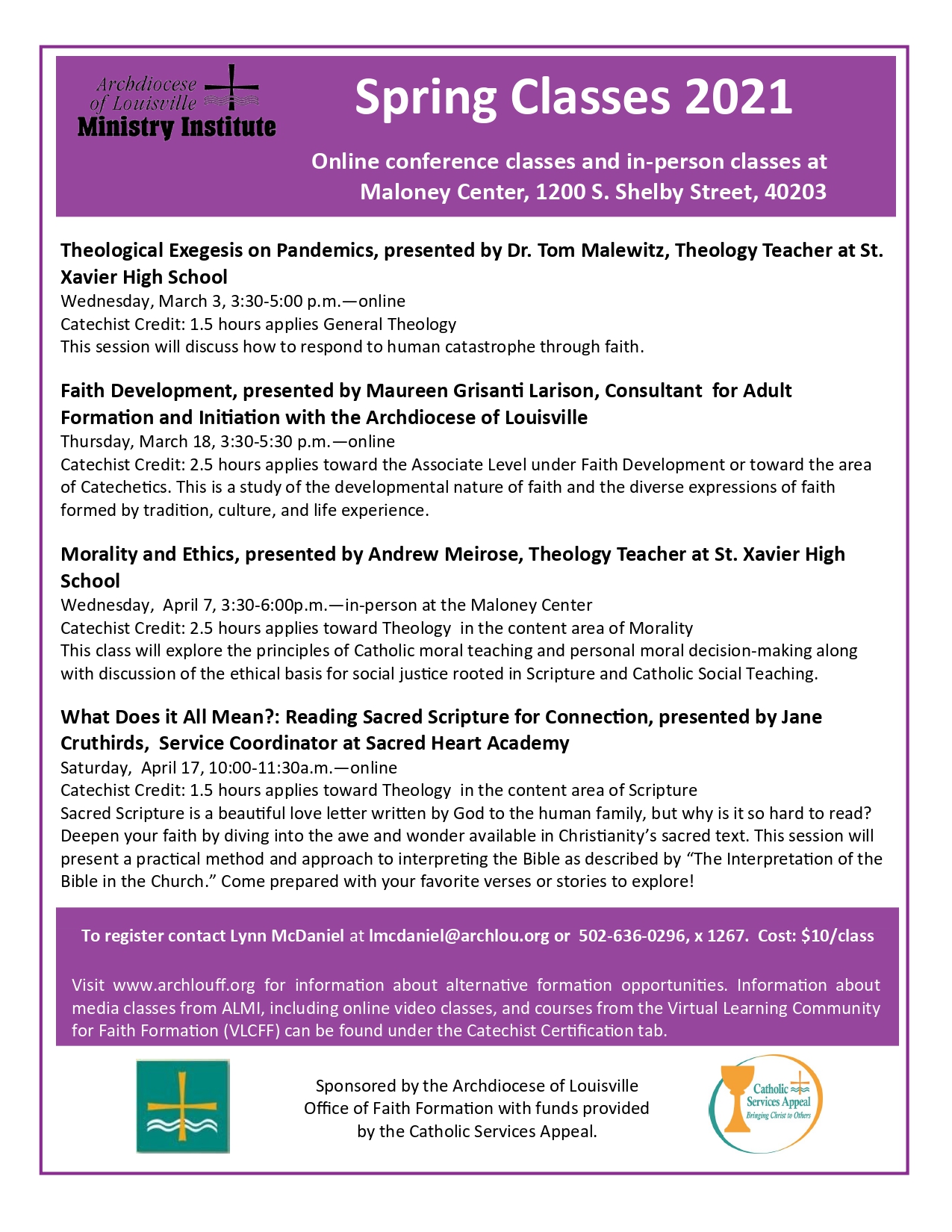 ALMI Spring Classes | Formed In Faith